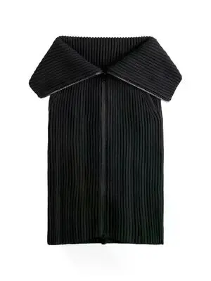 TOD'S Ribbed Knit Zip Skirt