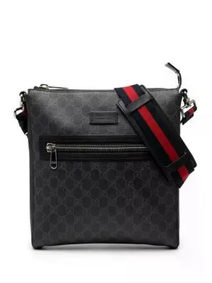 Gucci Gg Supreme Web Messenger Bag - Black
