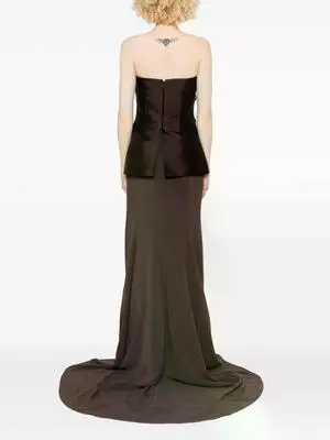 Solace London Alia Strapless Maxi Dress - Brown