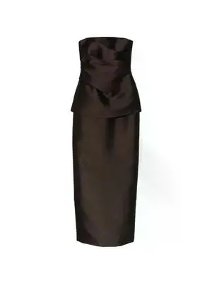 Solace London Lucille Strapless Peplum Maxi Dress