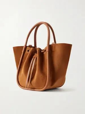 Proenza Schouler Small Leather-trimmed Ruched Suede Tote