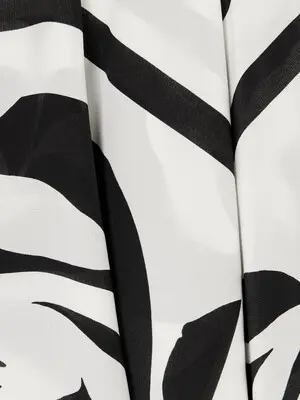 Max Mara Draped Floral Print Silk Crepe De Chine Blouse - Black
