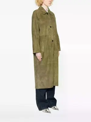ARMA Judy Button Suede Coat - Green