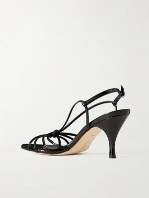 AeydĒ Solange Patent-leather Sandals - Black
