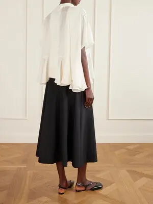 Sacai Paneled Pleated Ruffled Top