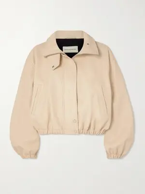 Nour Hammour Pia Textured-leather Jacket