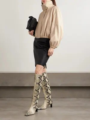 Nour Hammour Pia Textured-leather Jacket