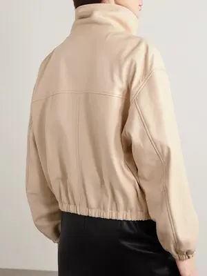 Nour Hammour Pia Textured-leather Jacket