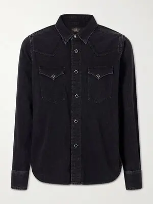 Ralph Lauren Embroidered Cotton Chambray Western Shirt