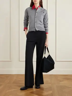 AMI Paris Embroidered Wool Cardigan