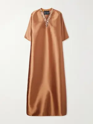 DIMA AYAD Sequin-detailed Mikado Kaftan