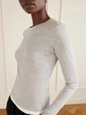 ST. AGNI Layered Organic Cotton-jersey T-shirt