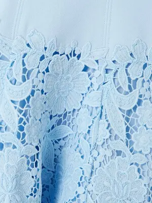 SELF-PORTRAIT Crepe And Guipure Lace Mini Dress