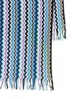 Missoni Zigzag-pattern Scarf - Blue