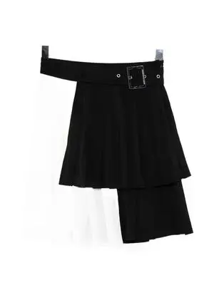 Karl Lagerfeld Asymmetrical Pleated Skirt - Black