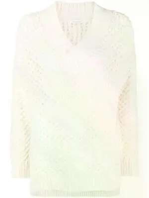 Malo Open-knit V-neck Jumper - Neutrals