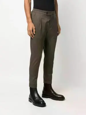LOW BRAND Straight-leg Wool-blend Trousers - Brown