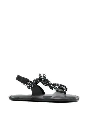 Plan C Braided Yarn Sandals - Black