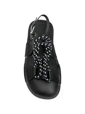 Plan C Braided Yarn Sandals - Black