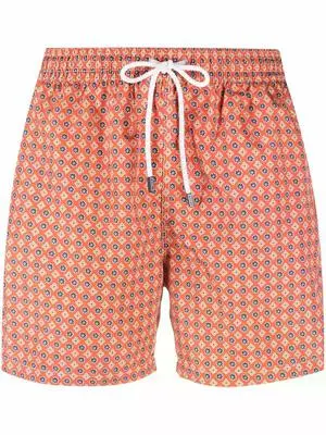 Fedeli Graphic-print Swimshorts - Orange
