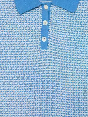 Guest In Residence Long Sleeve Patterned Polo Shirt