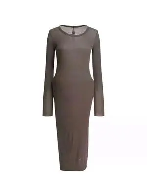 Rick Owens Long-sleeve Midi Dress - Grey