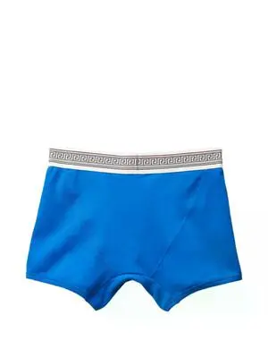Versace Ribbed Cotton-jersey Trunks - Blue