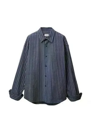 Versace Loose-fitting Shirt In Striped Cotton Poplin