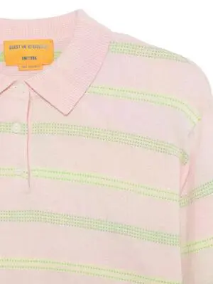 Guest In Residence Collegiate Striped Collared Polo Shirt