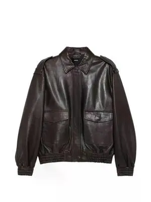 ARMA Astra Leather Bomber Jacket - Brown