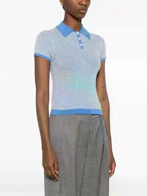 Guest In Residence Patterned Polo Shirt - Blue