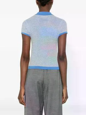 Guest In Residence Patterned Polo Shirt - Blue