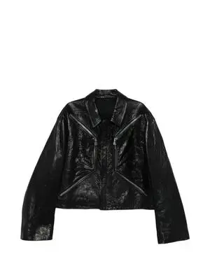 Rick Owens Textured-leather Biker Jacket - Black