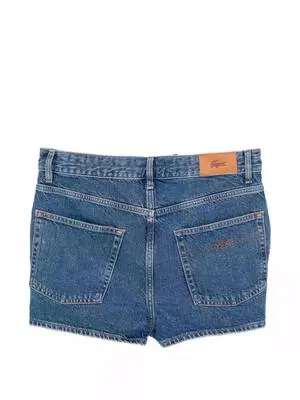 Lacoste Logo Embroidered Denim Shorts - Blue