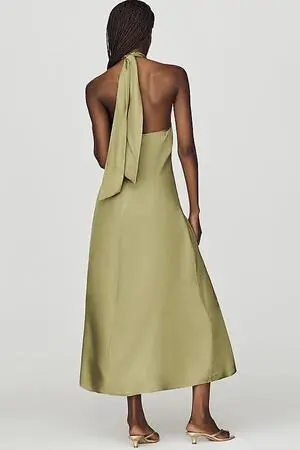 SANCIA Halterneck Maxi Dress - Green Pattern