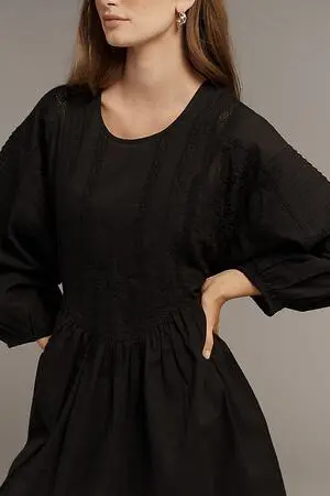 Anthropologie Half-sleeve Deco Mini Swing Dress