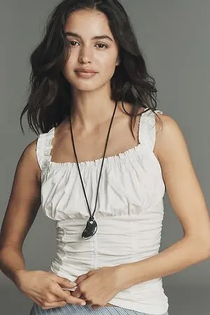 Maeve Ruched Cami - White