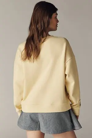Maeve Cotton Blend Amour Sweatshirt - Light Yellow