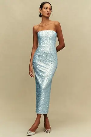 HELSI Leslie Strapless Sequin Maxi Dress - Light Blue