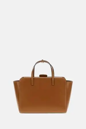 HIDESINS Leather Shoulder Bag With Flap - Marrone