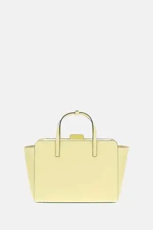 HIDESINS Leather Shoulder Bag With Flap - Yellow