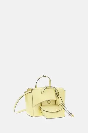 HIDESINS Leather Shoulder Bag With Flap - Yellow
