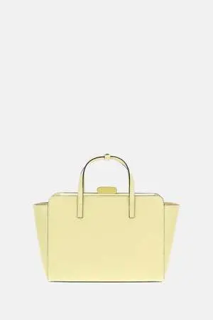 HIDESINS Leather Shoulder Bag With Flap - Yellow