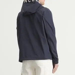 Moncler Sassiere Lightweight Logo Hooded Jacket - Navy