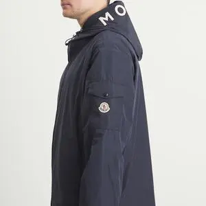 Moncler Sassiere Lightweight Logo Hooded Jacket - Navy