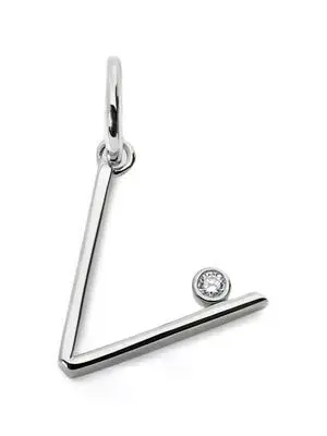 Monica Vinader Solitaire Diamond Letter Pendant - Silver