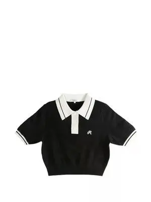 MALBON Mikayla Short-sleeves Collared Polo Top - Black