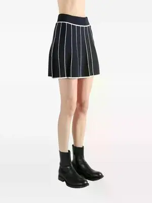 MALBON Striped Pleated Mini Skirt