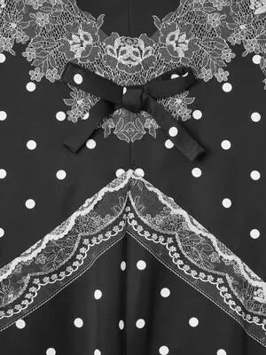 Marc Jacobs Polka Dot Lace-detail Midi Dress