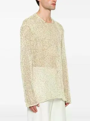 JIL SANDER Open-knit Appliqué-logo Jumper